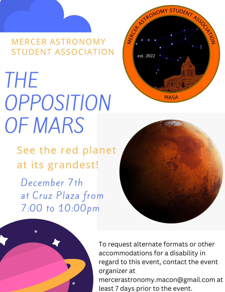 The Opposition of Mars | Mercer Events
