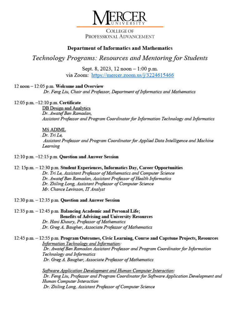 Department of Informatics and Mathematics – Resources and Mentoring for ...