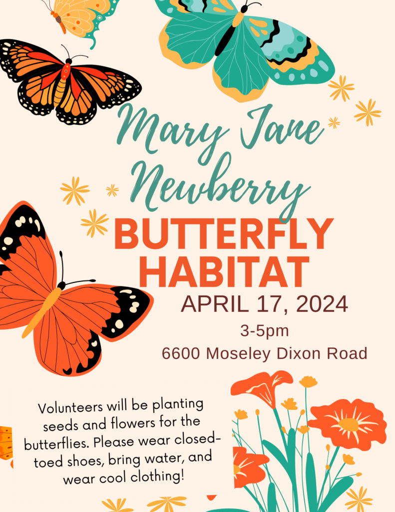 Mary Jane Newberry Butterfly Habitat Volunteering | Mercer Events