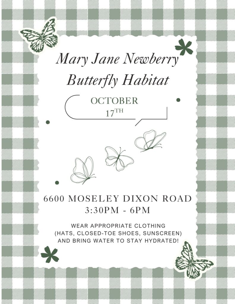 Mary Jane Newberry Butterfly Habitat Volunteering | Mercer Events